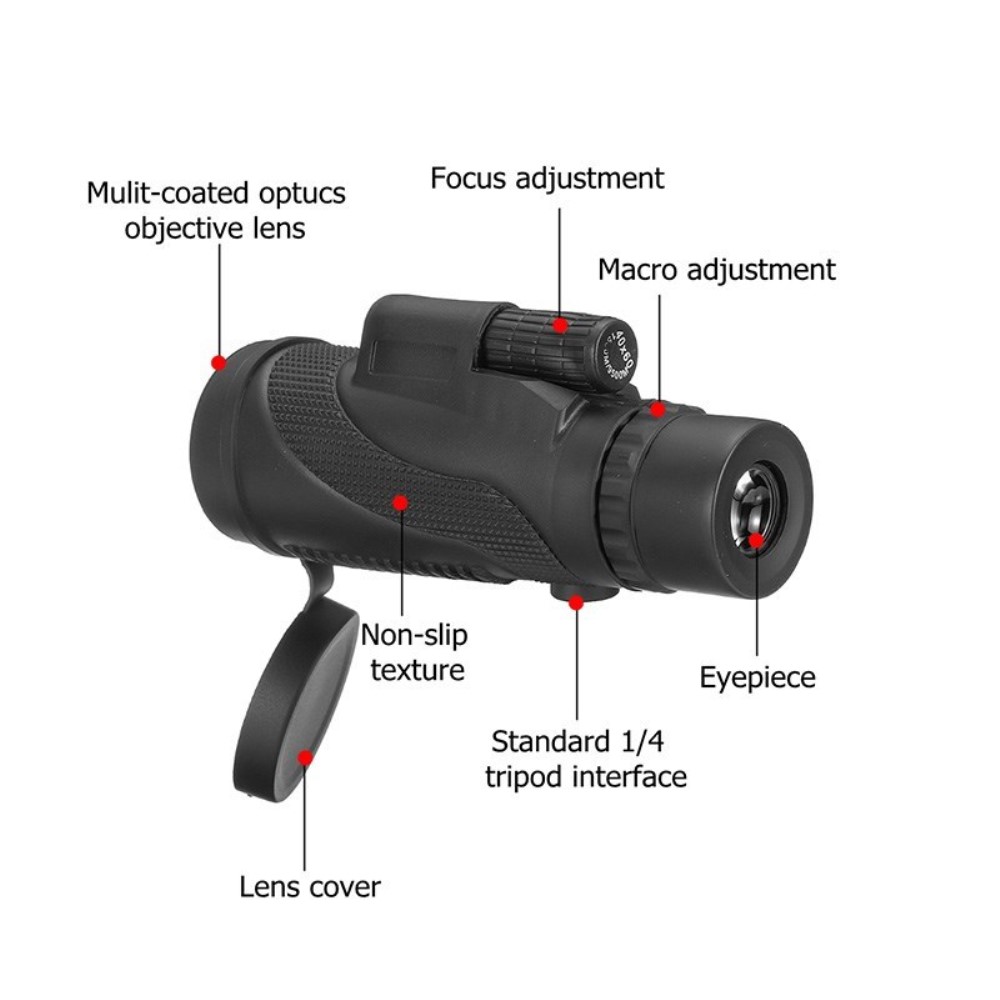 HD Lens Night Vision Portable Monocular Telescope 40X60 with Tripod ...