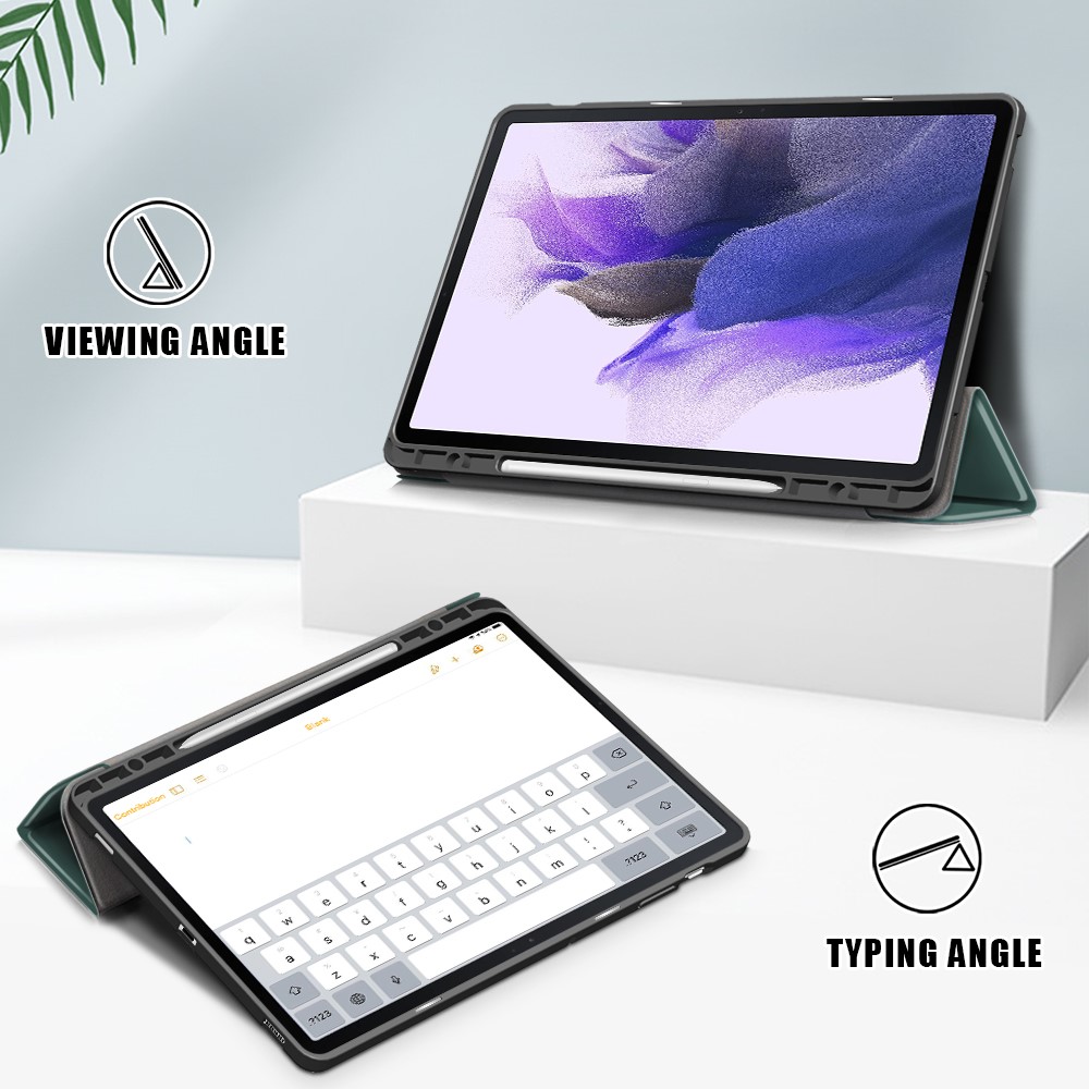 Samsung Galaxy Tab S7 FE (SM-T730 SM-T736B) Tri-fold Stand Design TPU ...