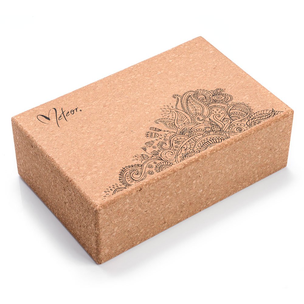 METEOR Cork Fitness Cube Yoga Block Brick, 23x15x7.5 cm