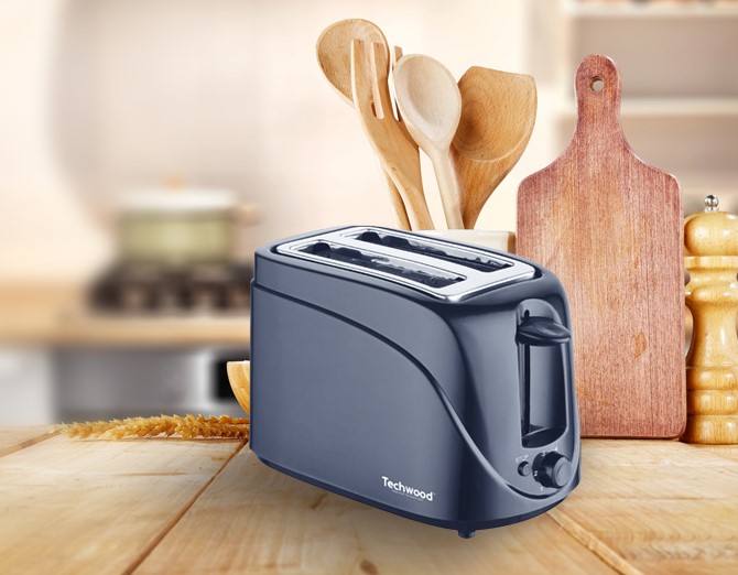 Techwood TGP-246 Automatic Toaster with 2 Slots, Black